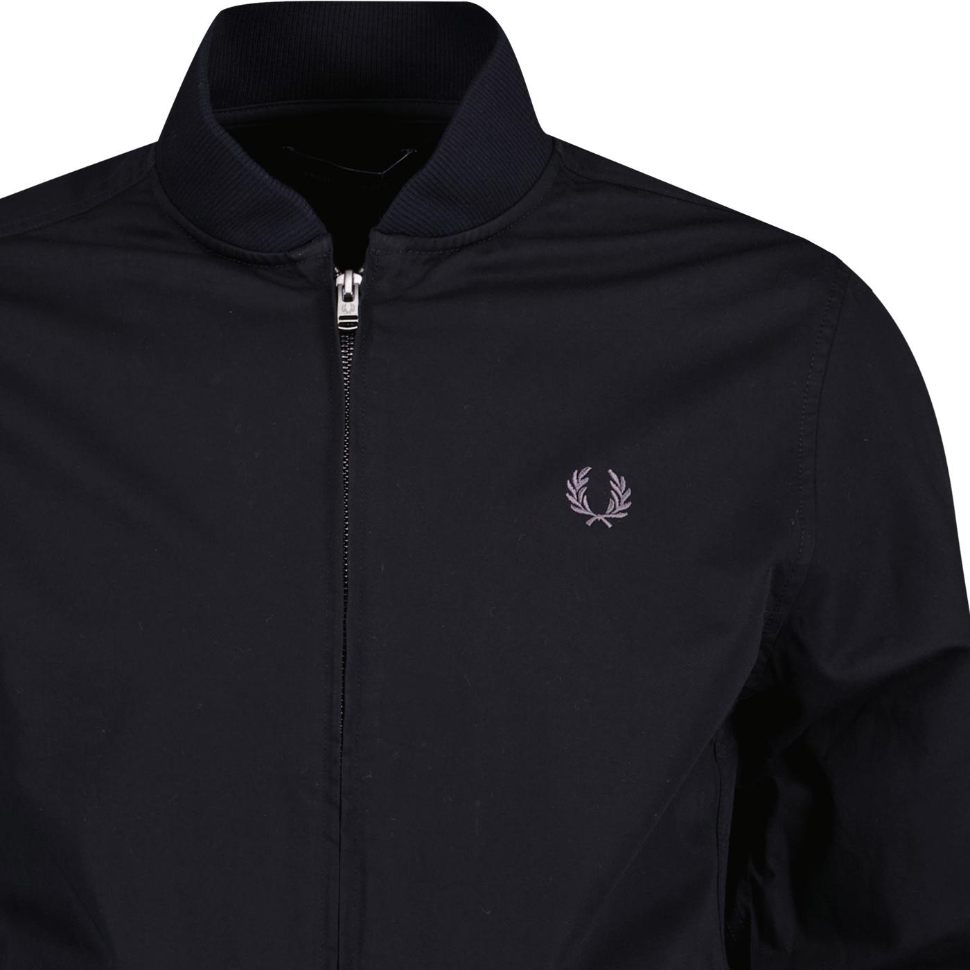 Fred Perry Retro Zip Through Bomber Overshirt in Black