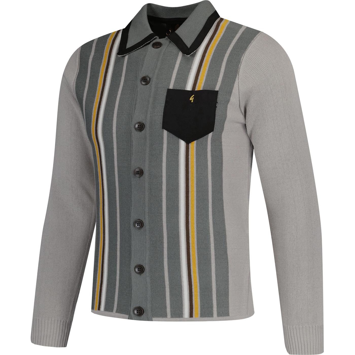 GABICCI VINTAGE Fulkirk 50th Anniversary Knitted Polo in Grey