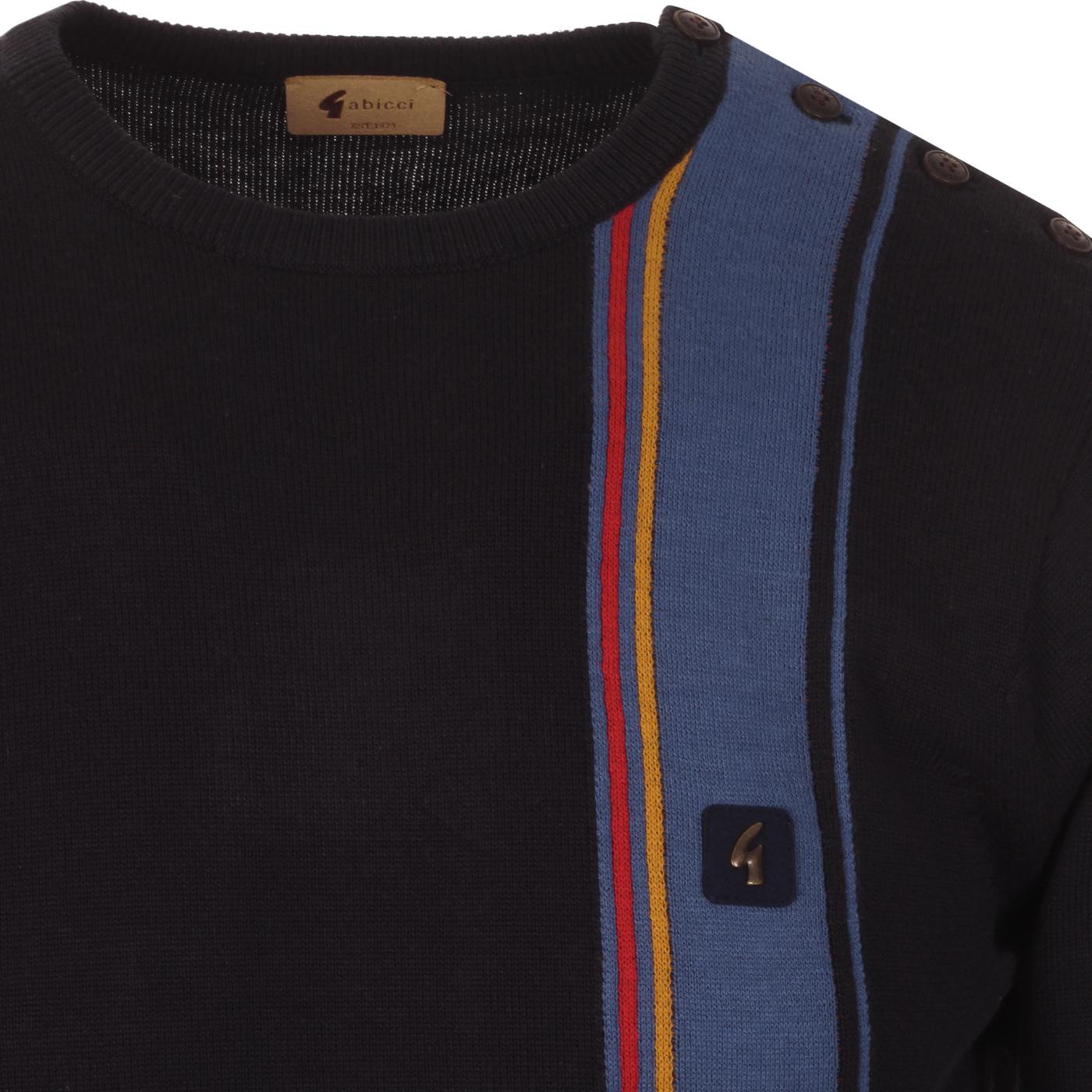 GABICCI VINTAGE Smithy Retro Mod Racing Jumper in Navy