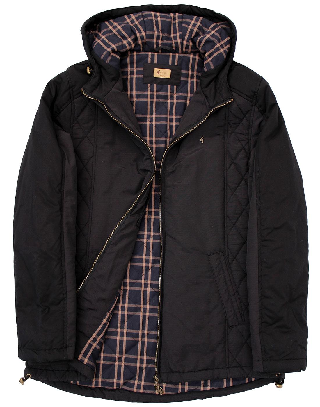 GABICCI VINTAGE Retro Mod Festival Padded Anorak Jacket in Black