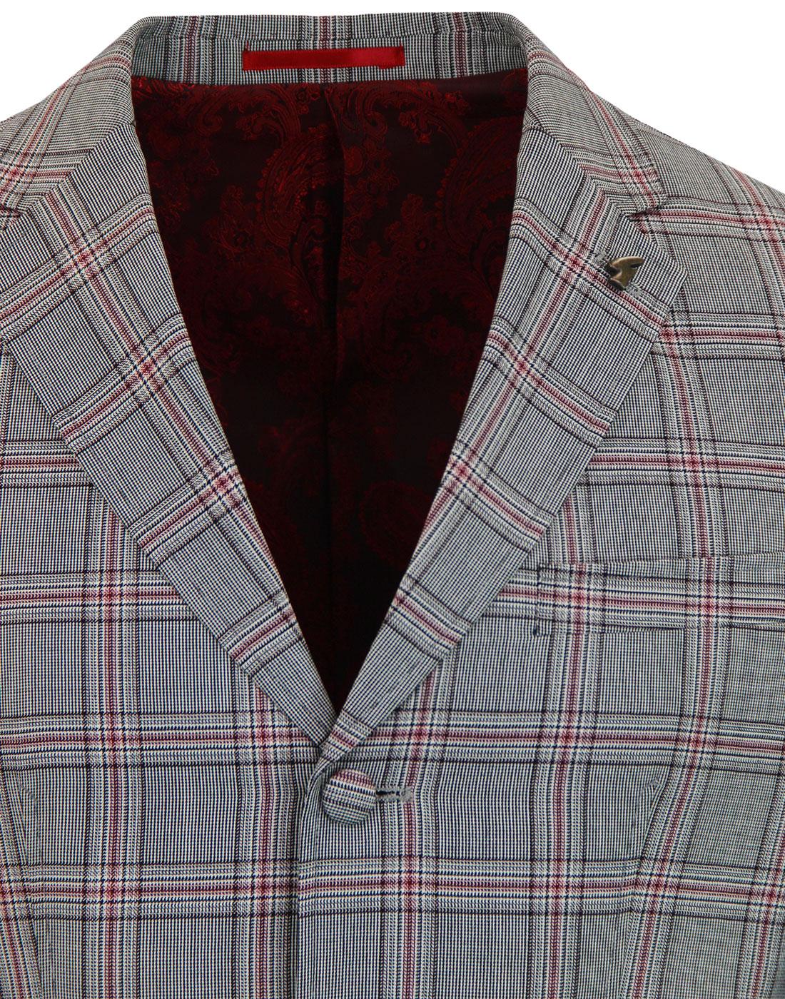GABICCI VINTAGE Hythe Mod POW Check Suit Blazer Pewter