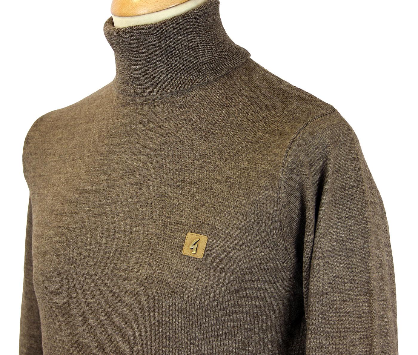 GABICCI VINTAGE Retro 60s Mod Roll Neck Knitted Jumper Hemp