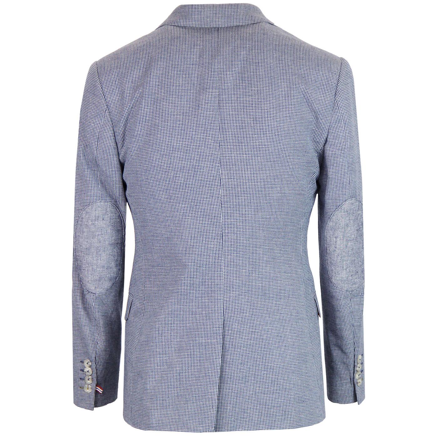 GIBSON LONDON Towergate Mod Micro Check Blazer in Navy