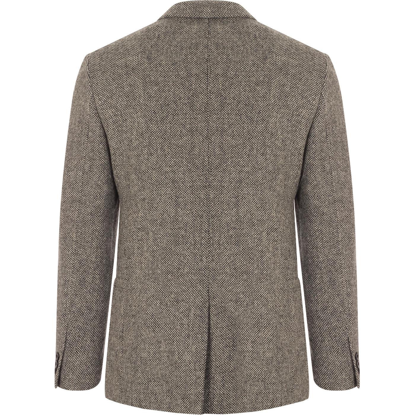 GIBSON LONDON Mod Grey Shetland Birdseye Blazer Jacket