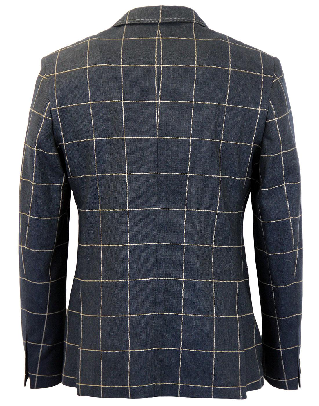 GIBSON LONDON Retro 60s Mod Window Pane Check Blazer Jacket