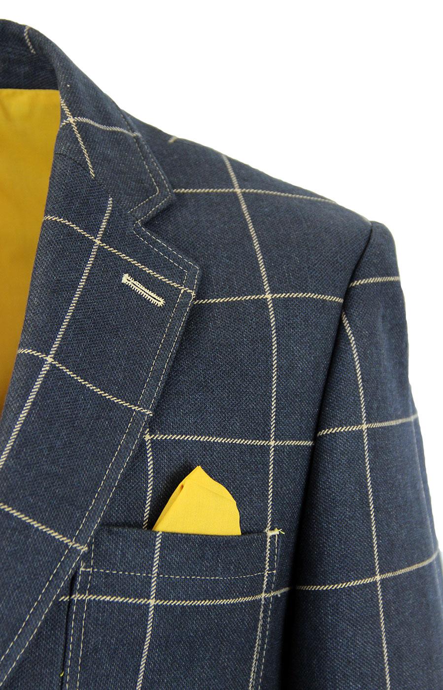 GIBSON LONDON Retro 60s Mod Window Pane Check Blazer Jacket