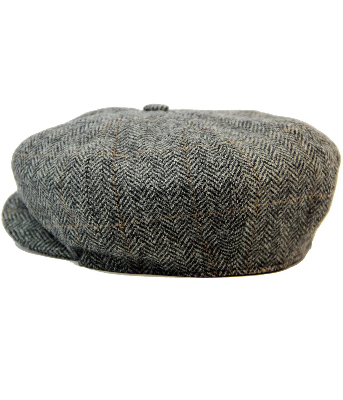 GIBSON LONDON York Retro 60s Mod Made in England Gatsby Cap Brown