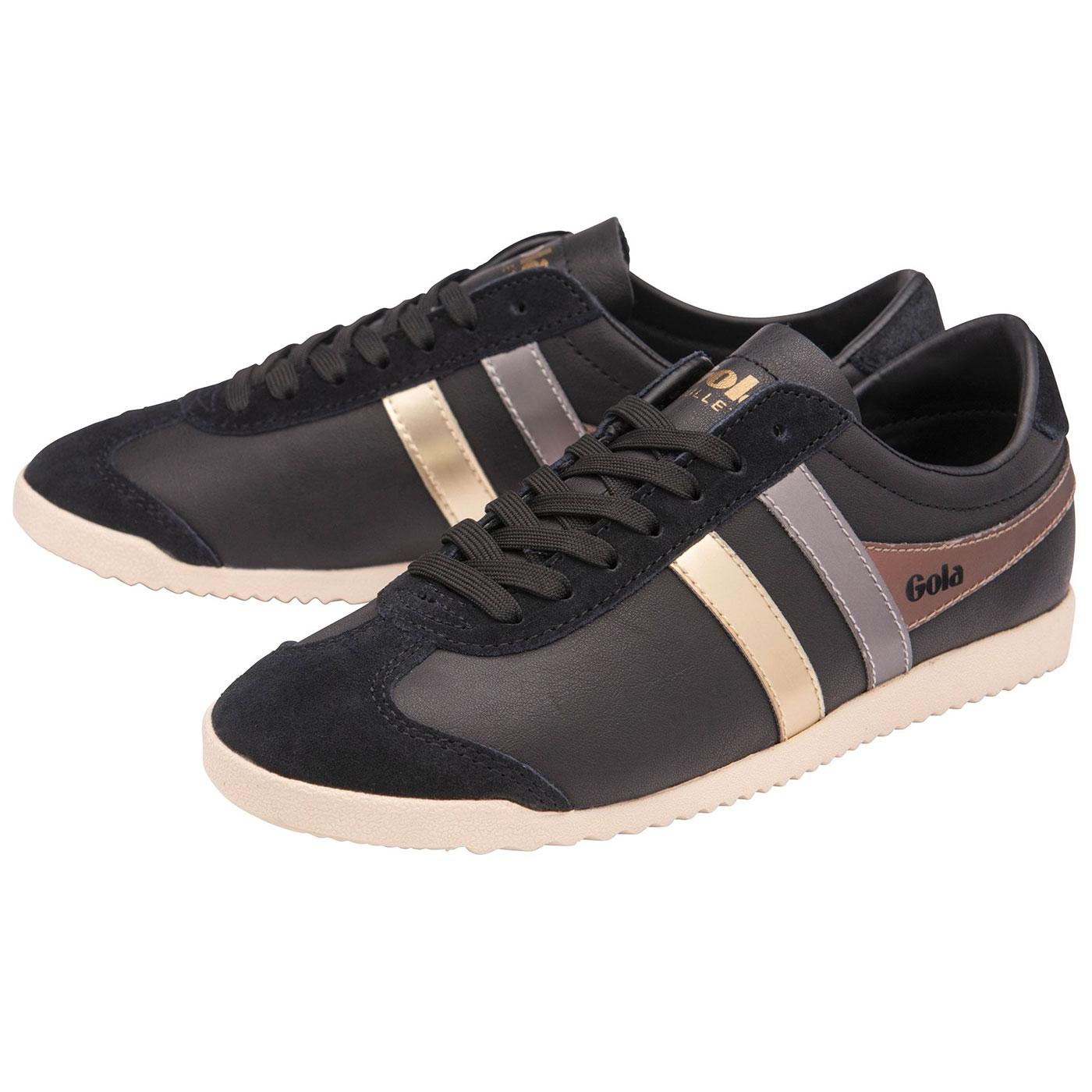 GOLA Bullet Trident Women's Retro Trainers Black/Bronze/Gold