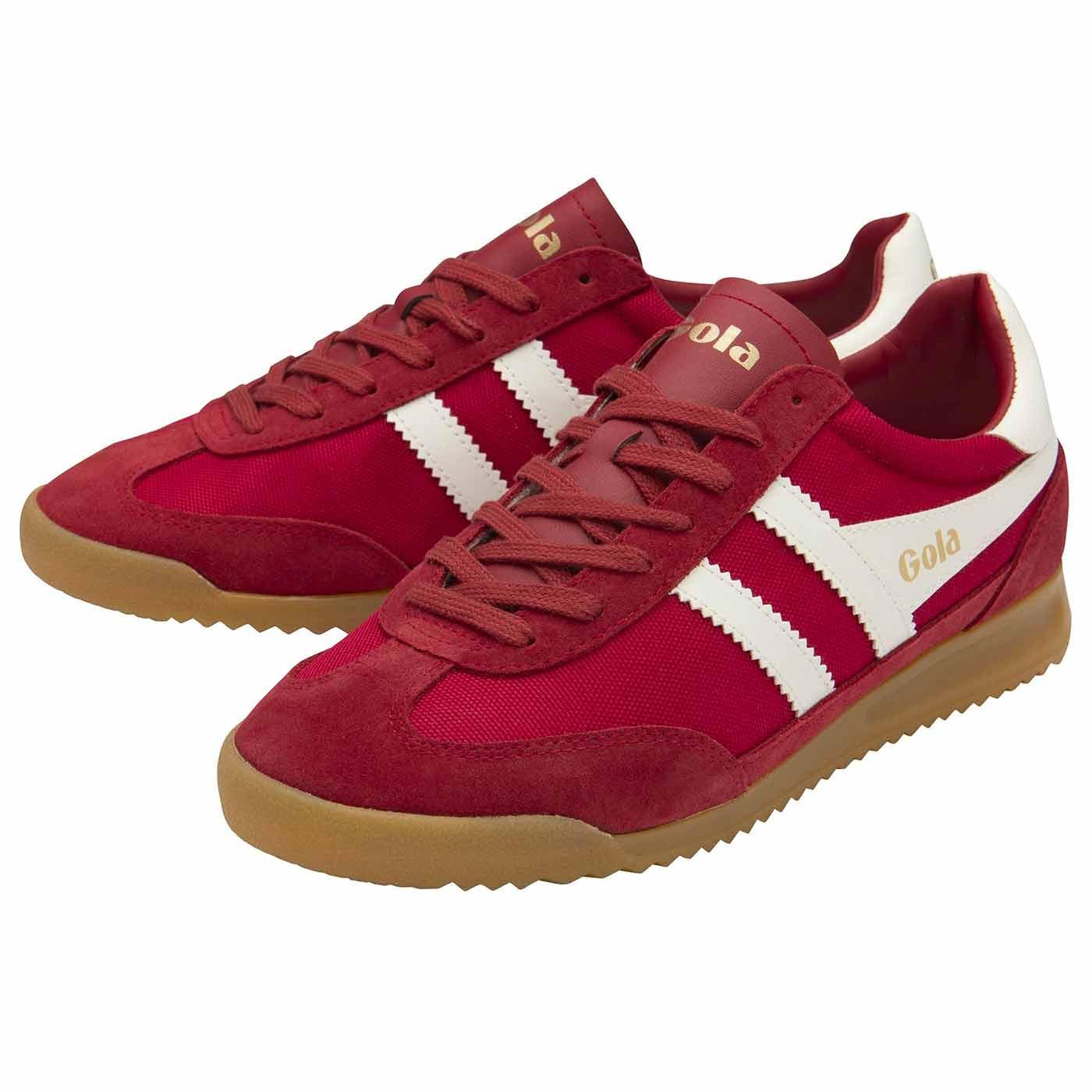 Gola Classics Tornado 80s Casuals Trainers Deep Red Off White