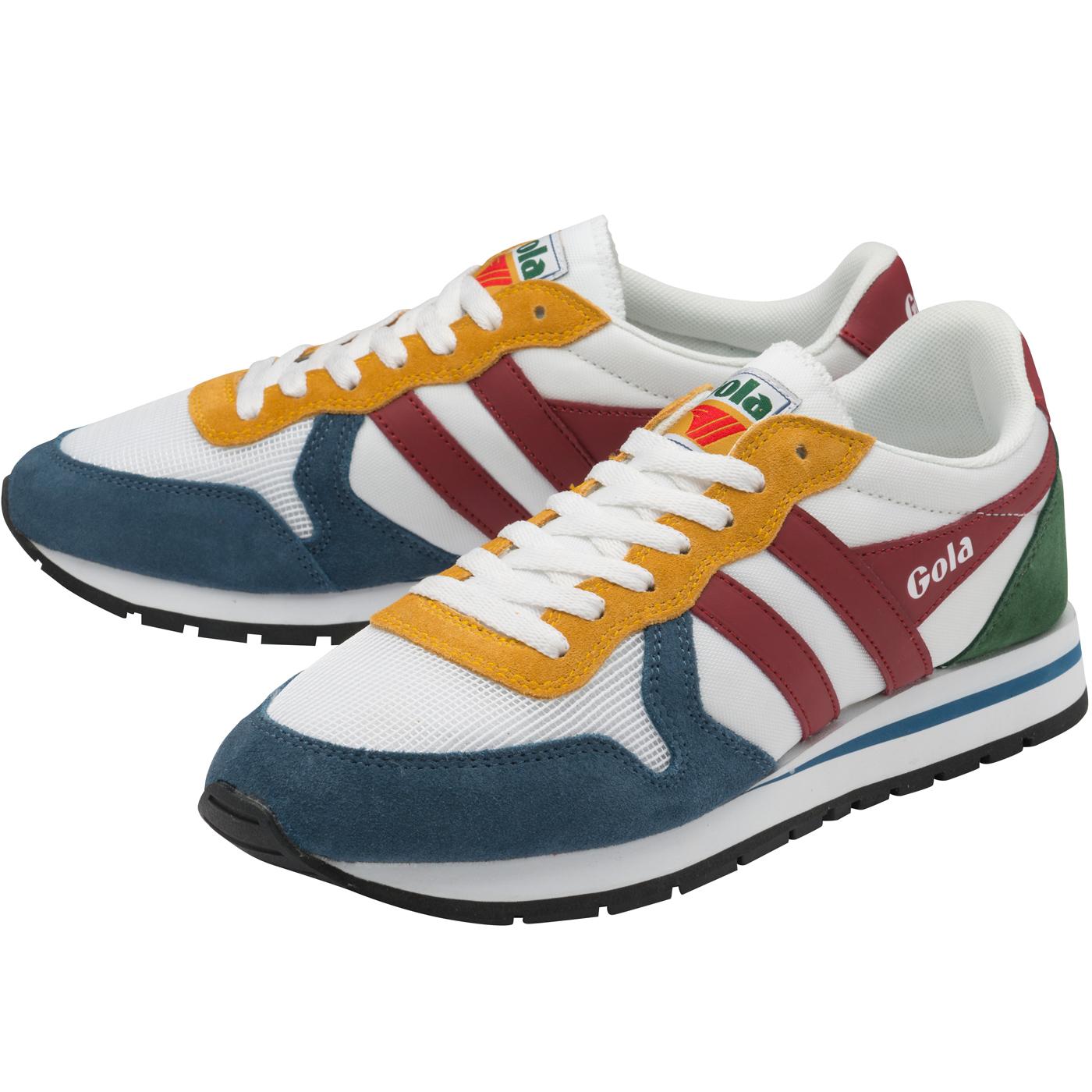 GOLA Daytona Retro Running Trainers White/Baltic/Red/Green
