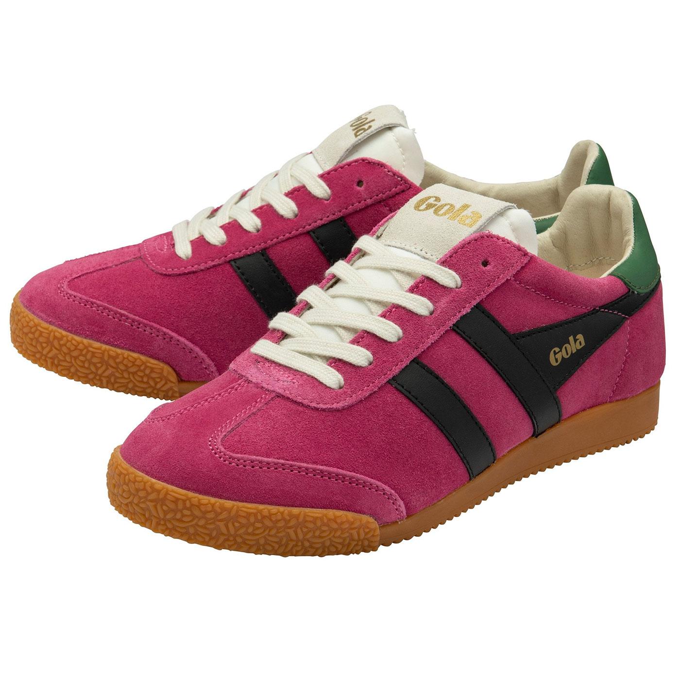 GOLA Classics Elan Suede Trainers In Fuchsia Black Evergreen GOLA Classics Elan Suede Trainers In Fuchsia Black Evergreen