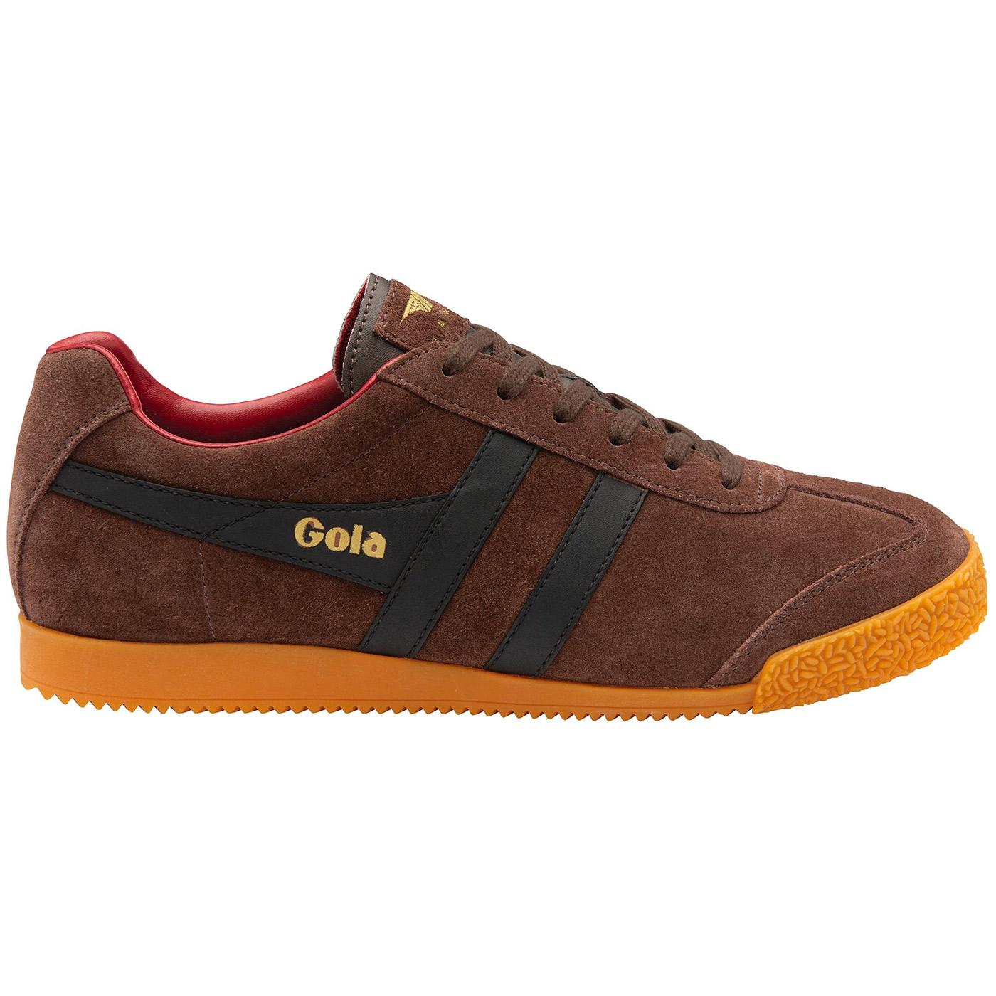 GOLA Harrier Suede Mens Retro 1970s Trainers in Brown/Black