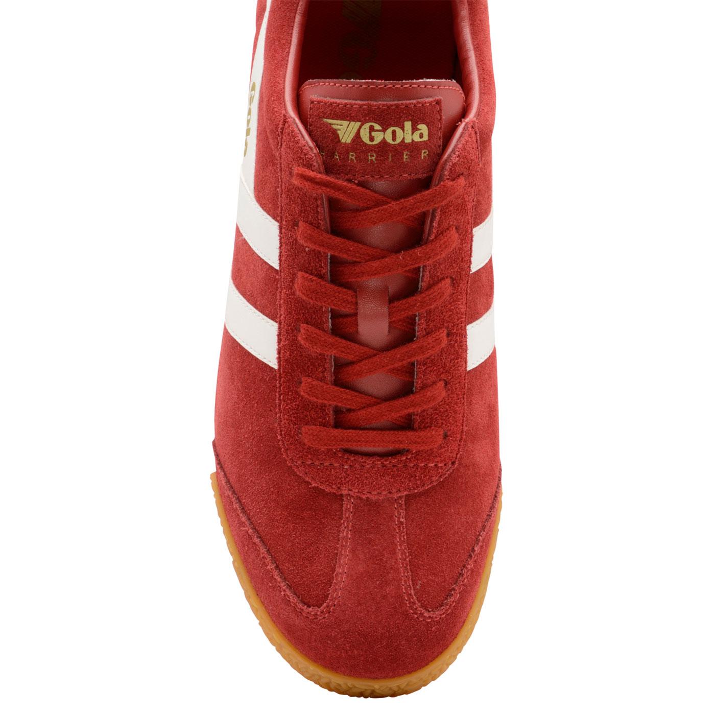 GOLA Harrier Suede Mens Retro Trainers in Deep Red