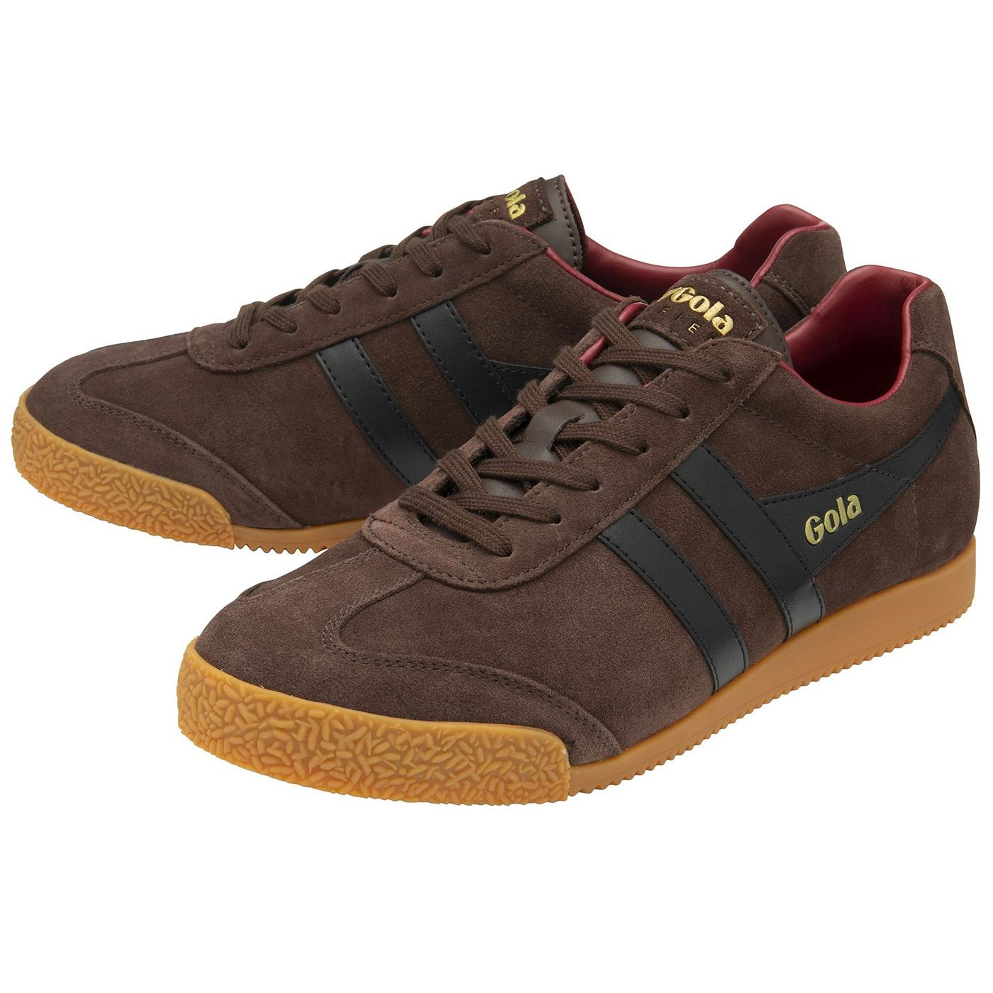 GOLA Harrier Suede Mens Retro 1970s Trainers in Brown/Black