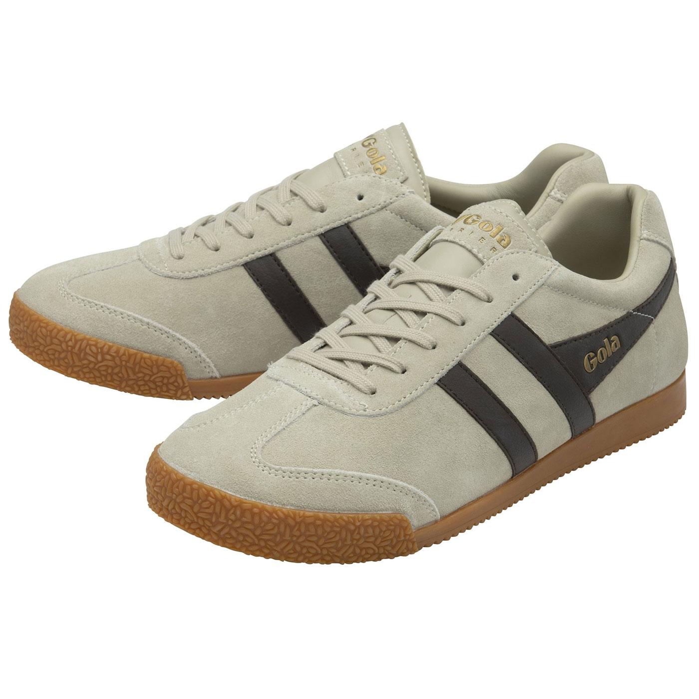 Gola Harrier Suede Men Retro 70s Trainers Wheat Dark Brown