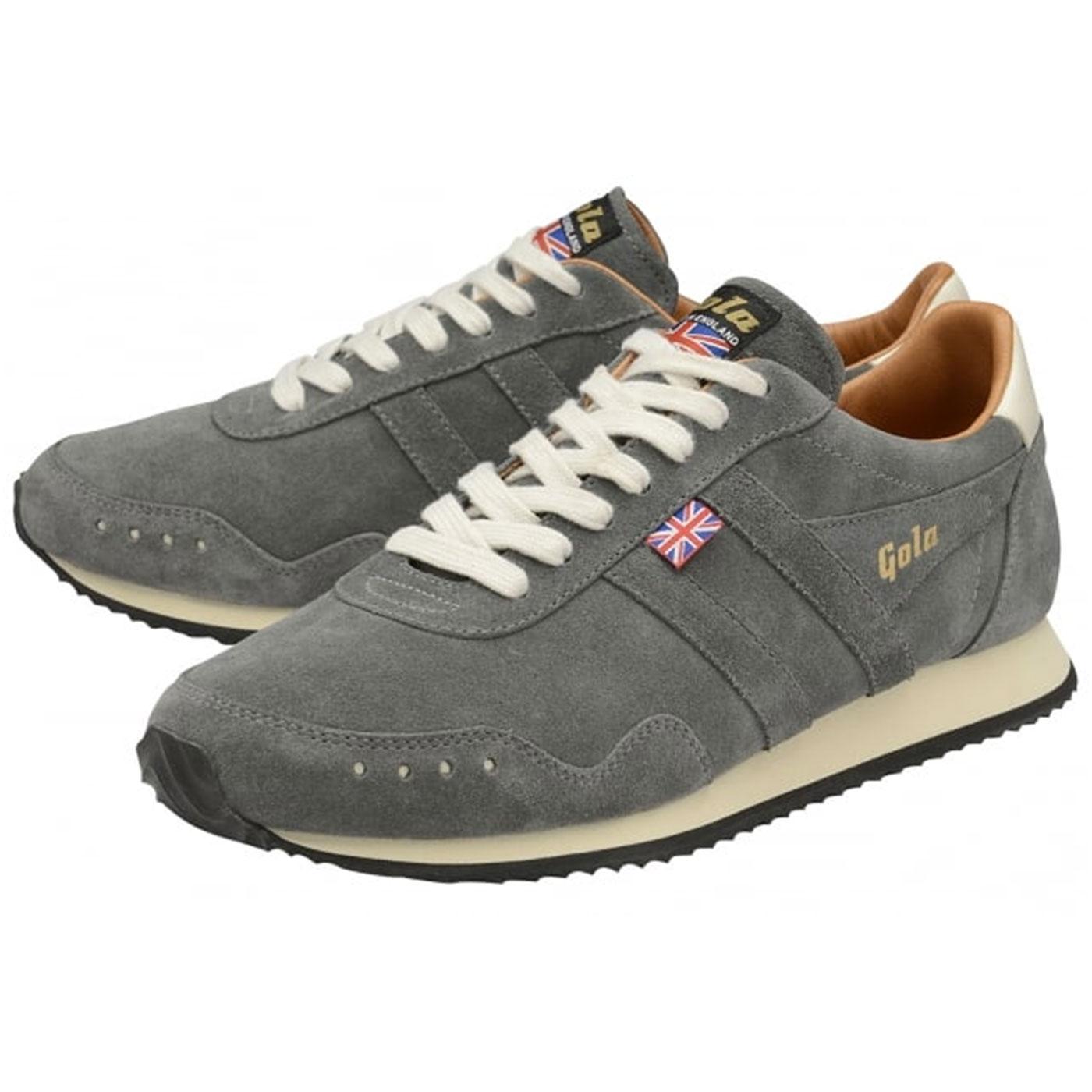 GOLA Track Suede Made in England Running Trainers in Grey