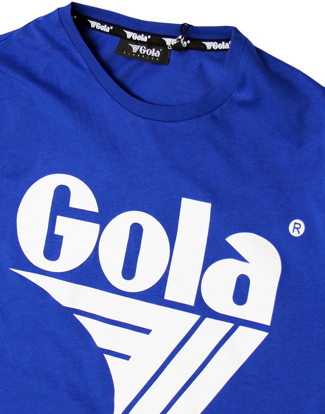 GOLA 'Dunne' Classic 1980's Chest Logo Tee in Cobalt