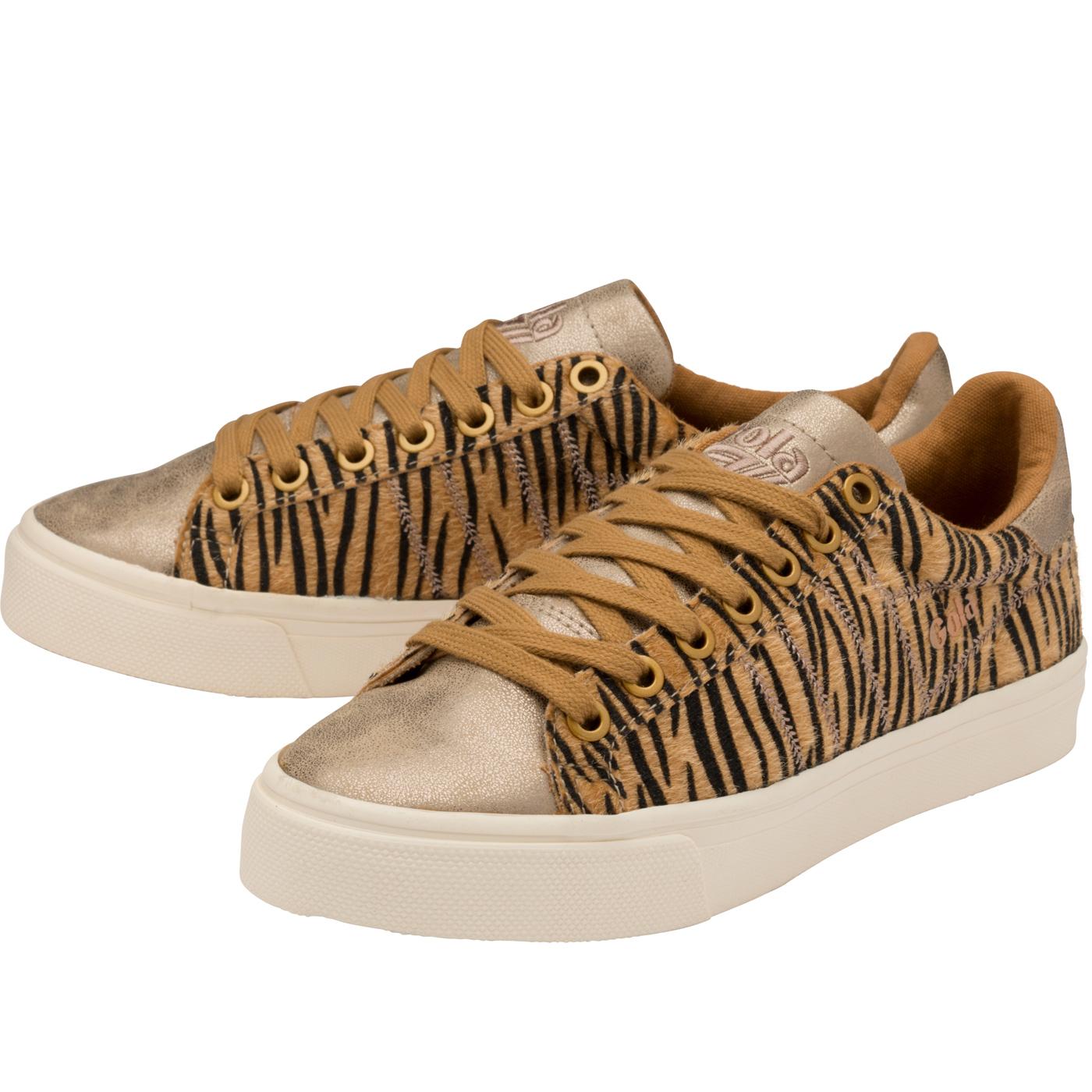 GOLA Orchid II Women's Retro 70s Trainers in Tiger/Gold