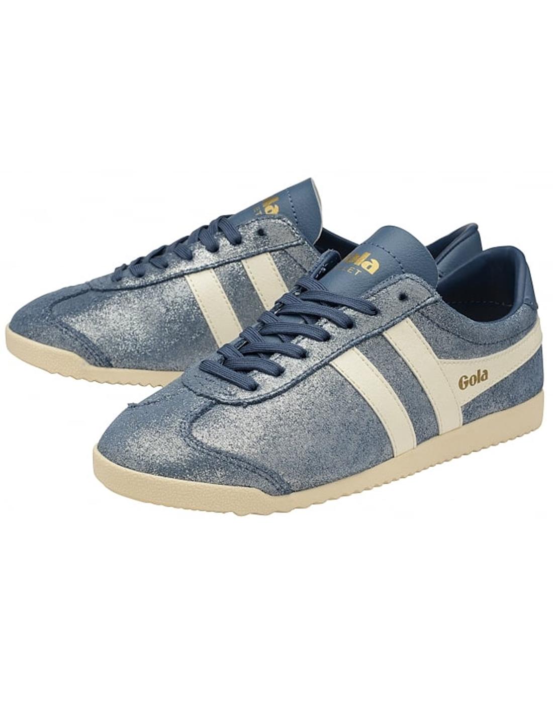 GOLA Bullet Glitter Womens Retro 70s Trainers in Baltic Blue
