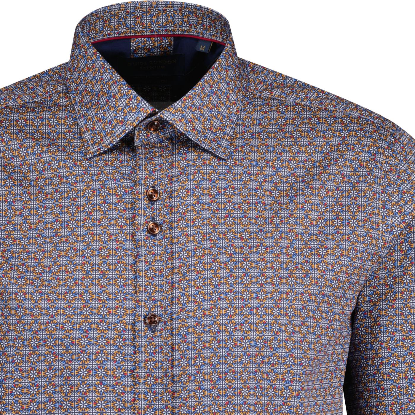 GUIDE LONDON Retro Geometric Kaleidoscope Cotton L/S Shirt