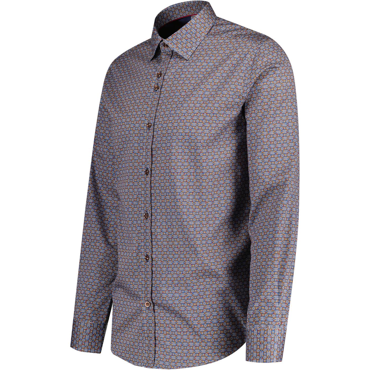 GUIDE LONDON Retro Geometric Kaleidoscope Cotton L/S Shirt