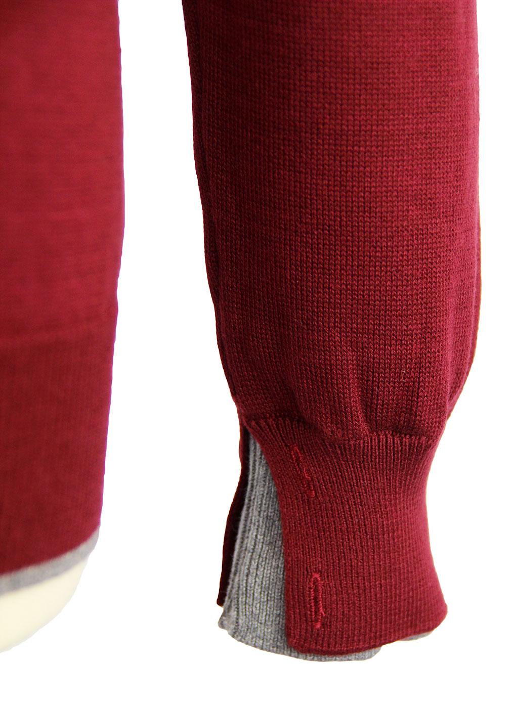GUIDE LONDON Retro 60s Mod Classic Roll Neck jumper in Dark Red
