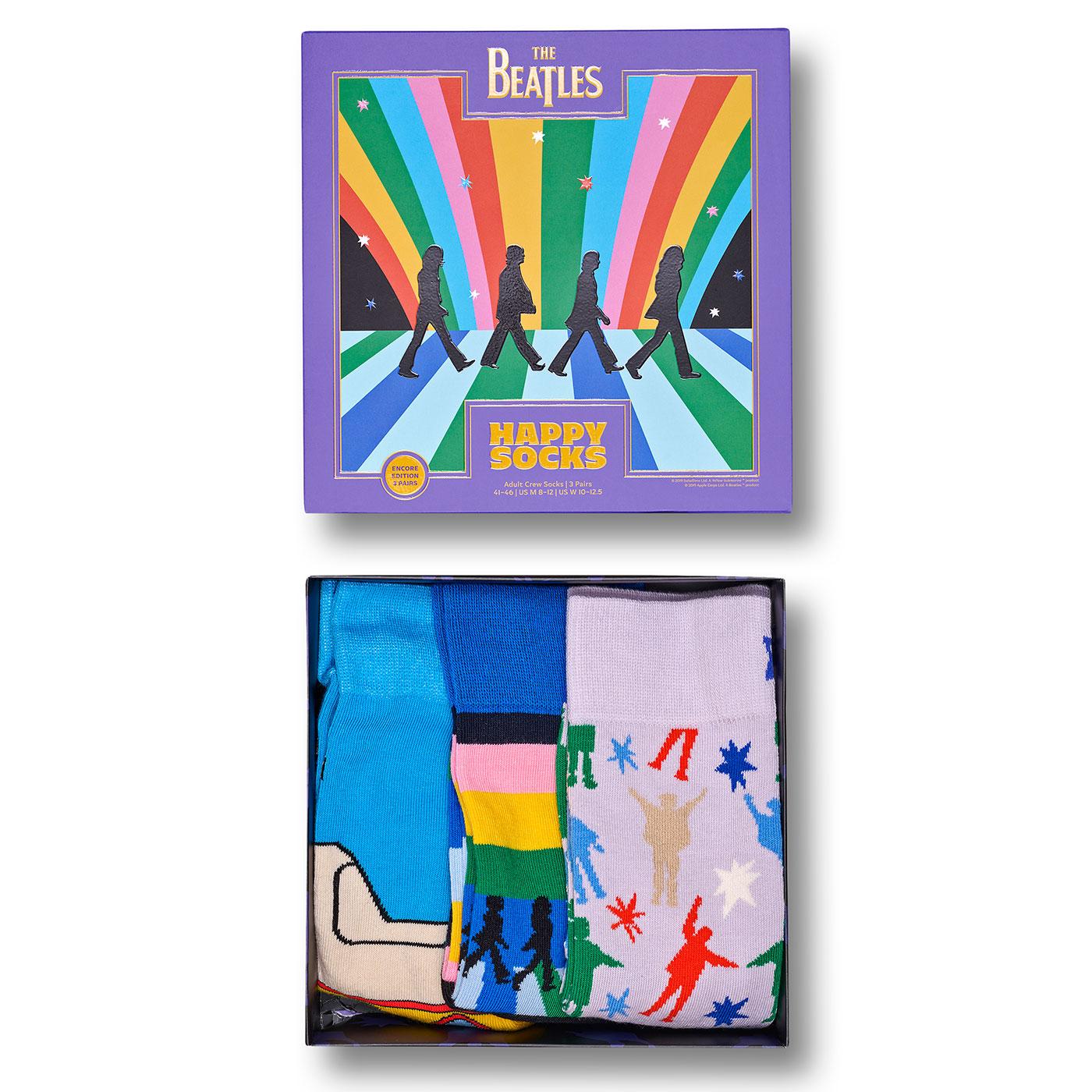 Happy Socks X The Beatles Abbey Road 3 Pack Boxed Gift Set