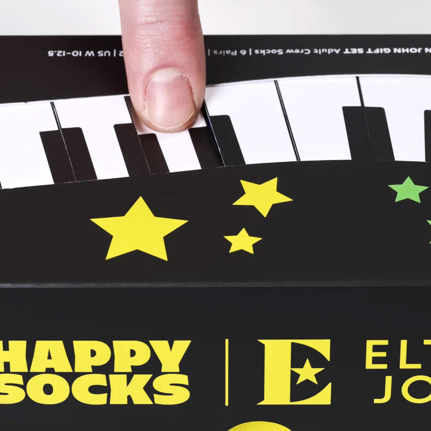Happy Socks x Elton John Piano Box 6 Pack Socks Gift Set