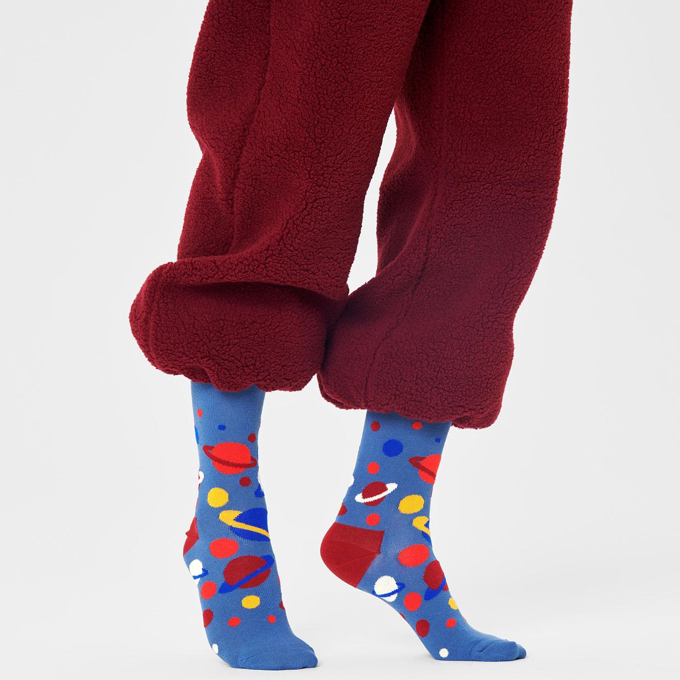 HAPPY SOCKS The Milky Way Mens Retro 50s Socks in Blue