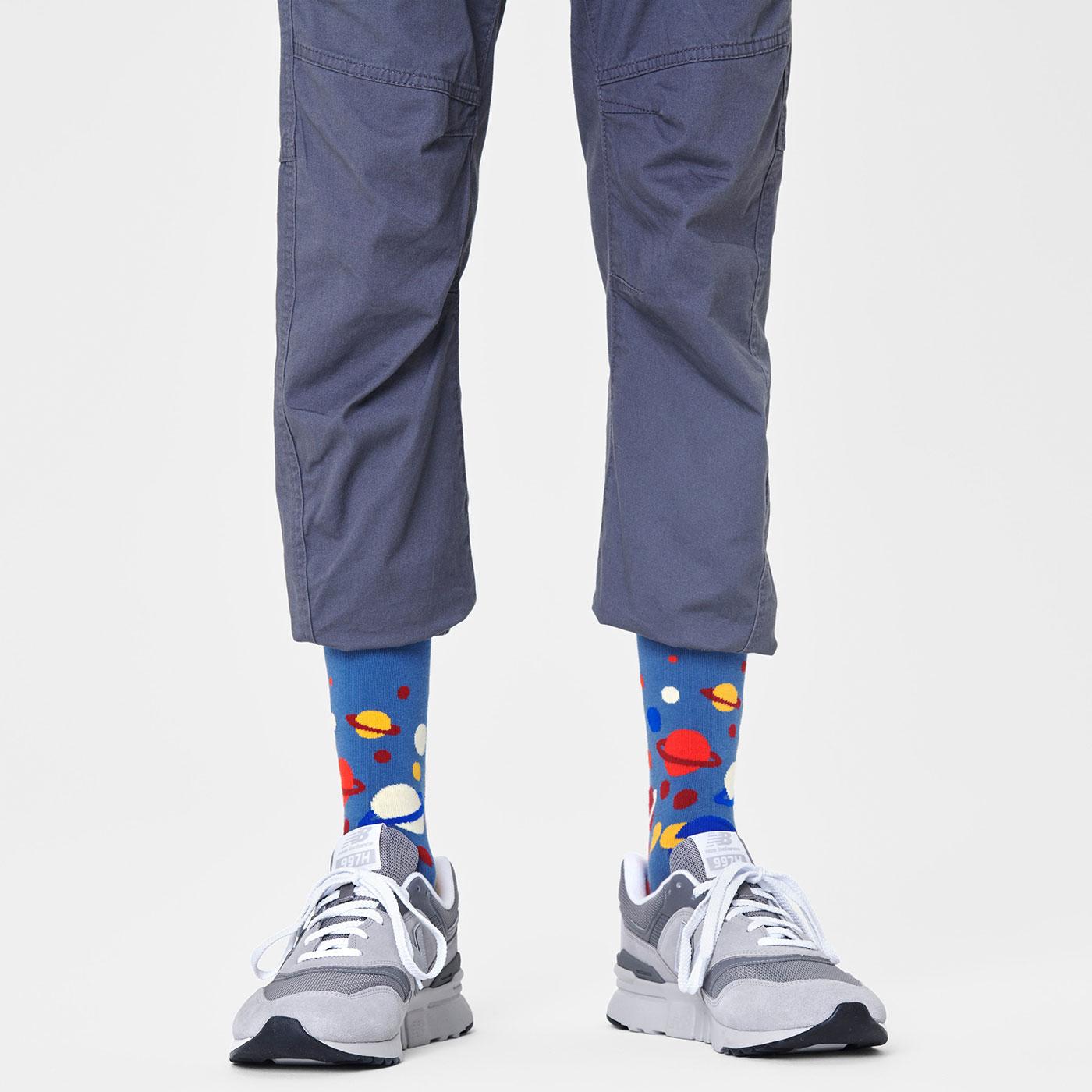 HAPPY SOCKS The Milky Way Mens Retro 50s Socks in Blue