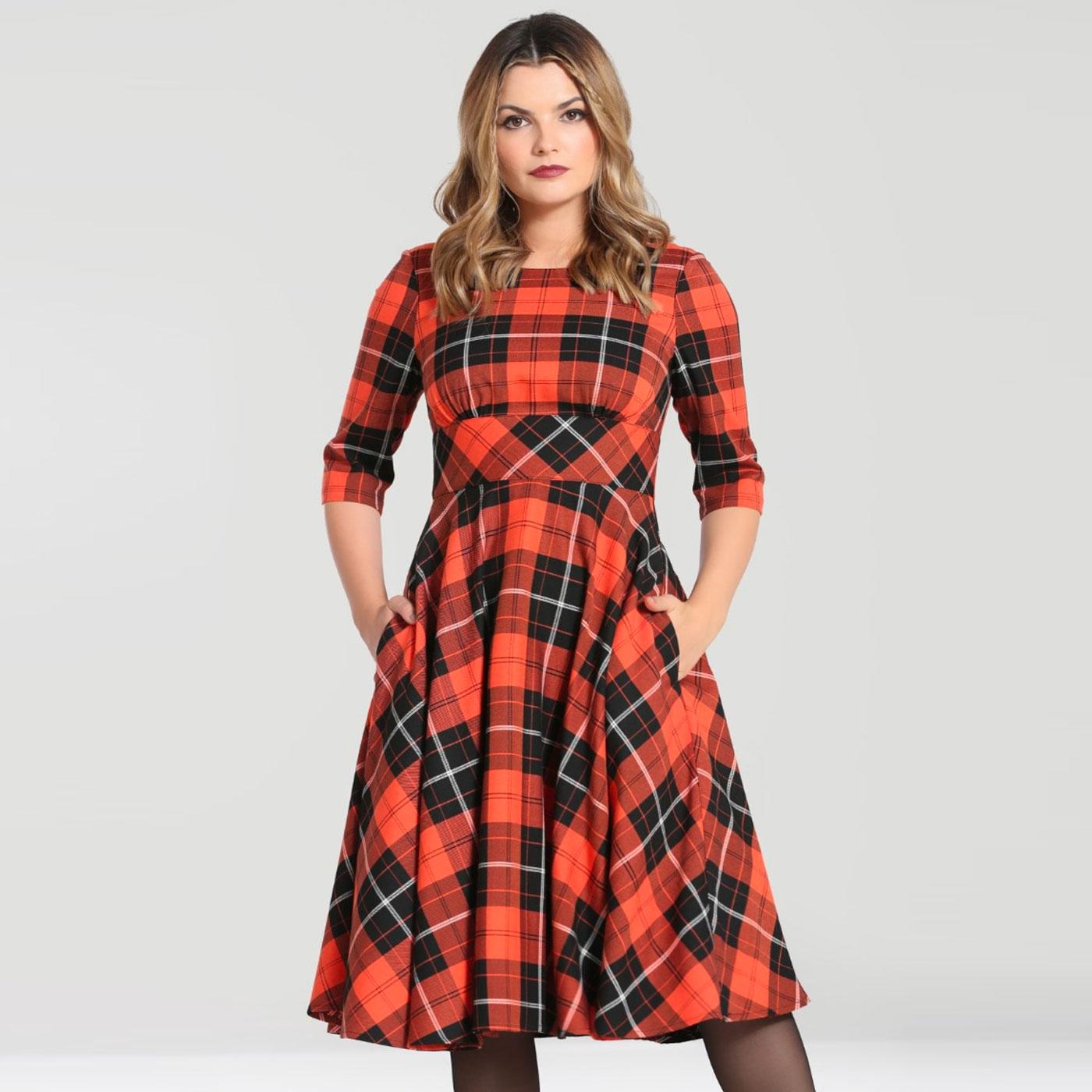 HELL BUNNY Clementine Retro 50s Winter Tartan Dress