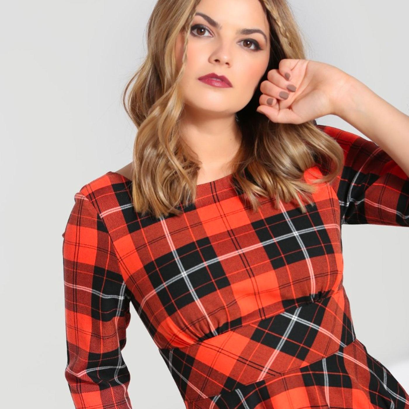 HELL BUNNY Clementine Retro 50s Winter Tartan Dress