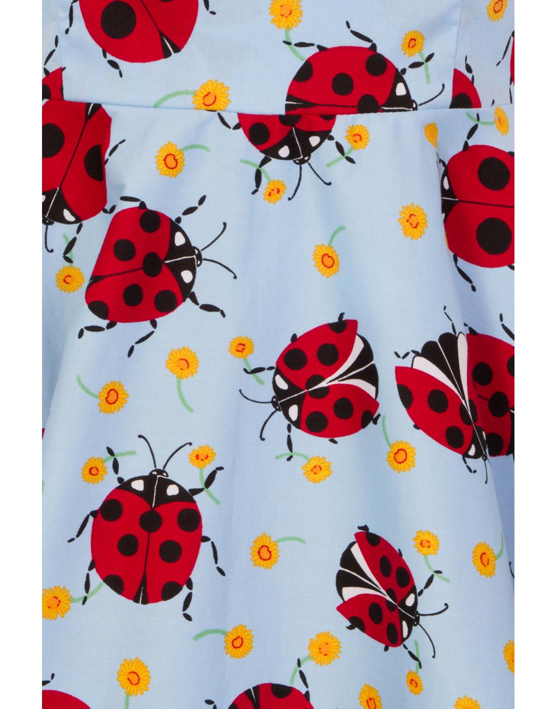 HELL BUNNY Lila Retro 60s Ladybird Print Mod Mini Dress