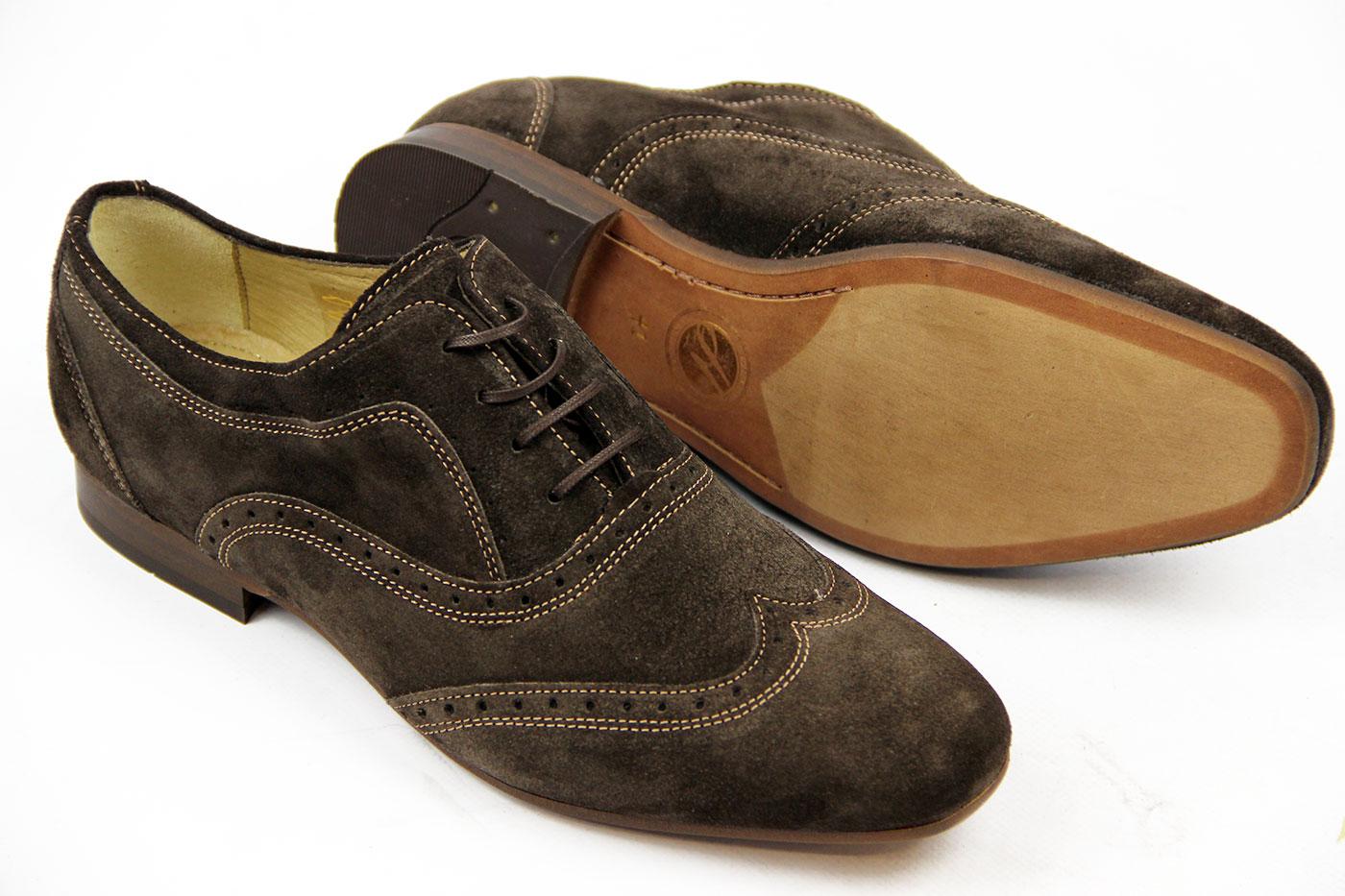 H by HUDSON Francis Retro 60s Mod Casual Suede Brogue Shoes
