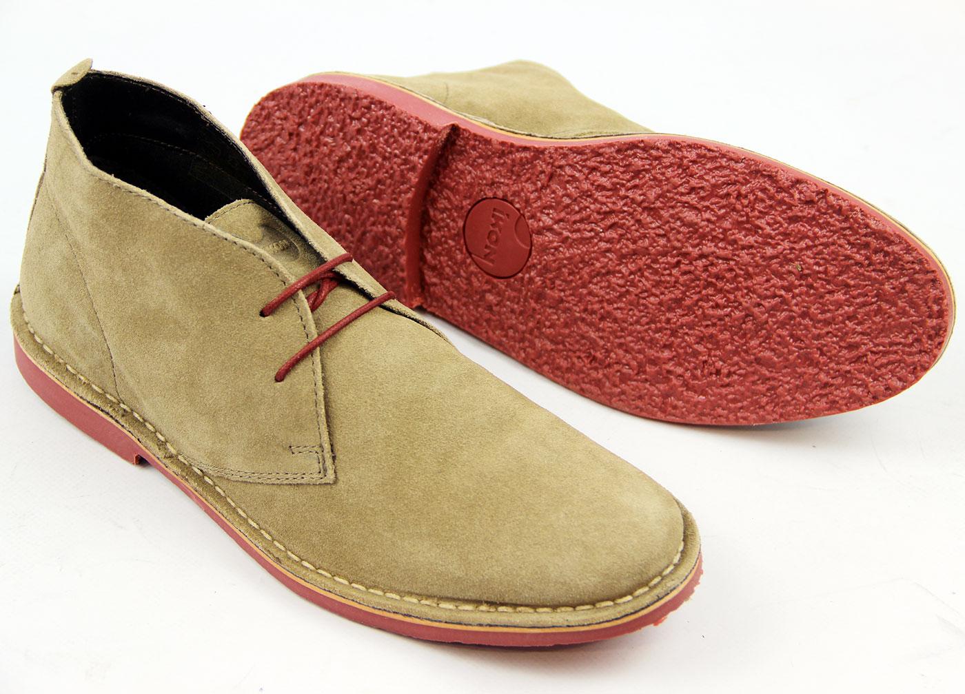 IKON A.K. Retro Sixties Mod Suede Desert Boots Taupe