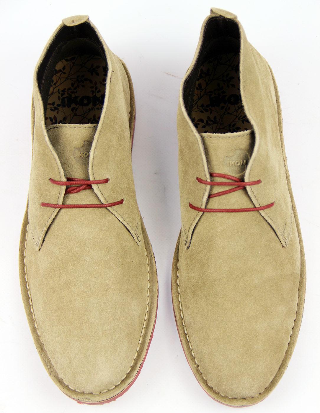 IKON A.K. Retro Sixties Mod Suede Desert Boots Taupe