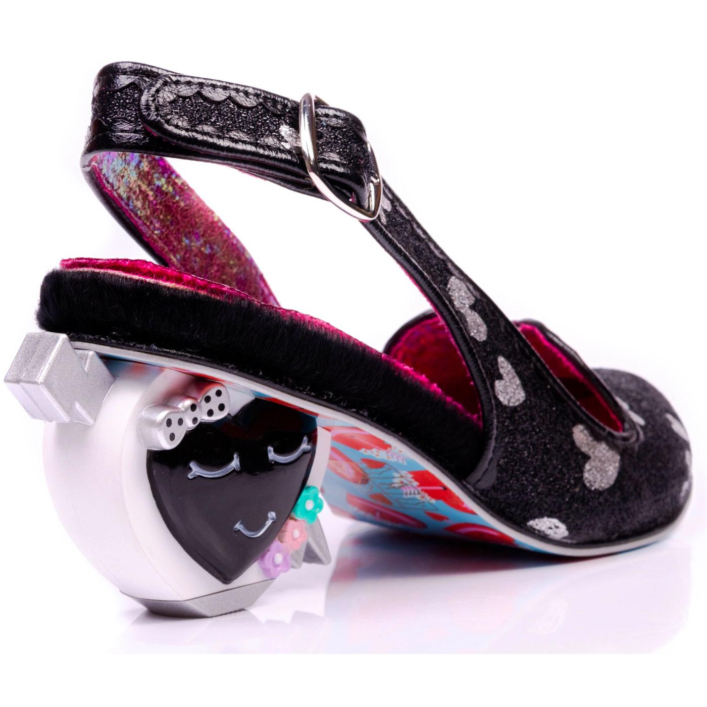 IRREGULAR CHOICE Agapi Slingback Texture Heart Heels