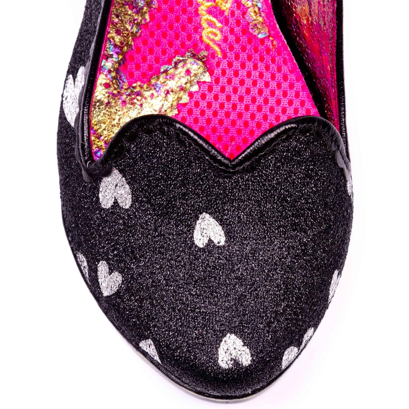 IRREGULAR CHOICE Agapi Slingback Texture Heart Heels