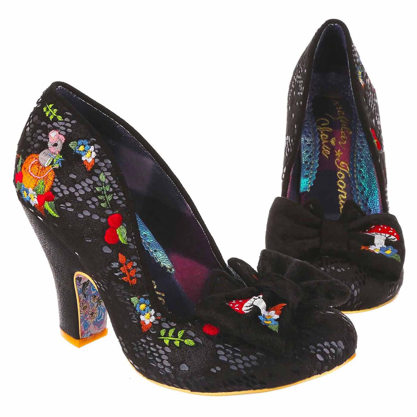 All Friends Together IRREGULAR CHOICE Woodlands Heels in Black
