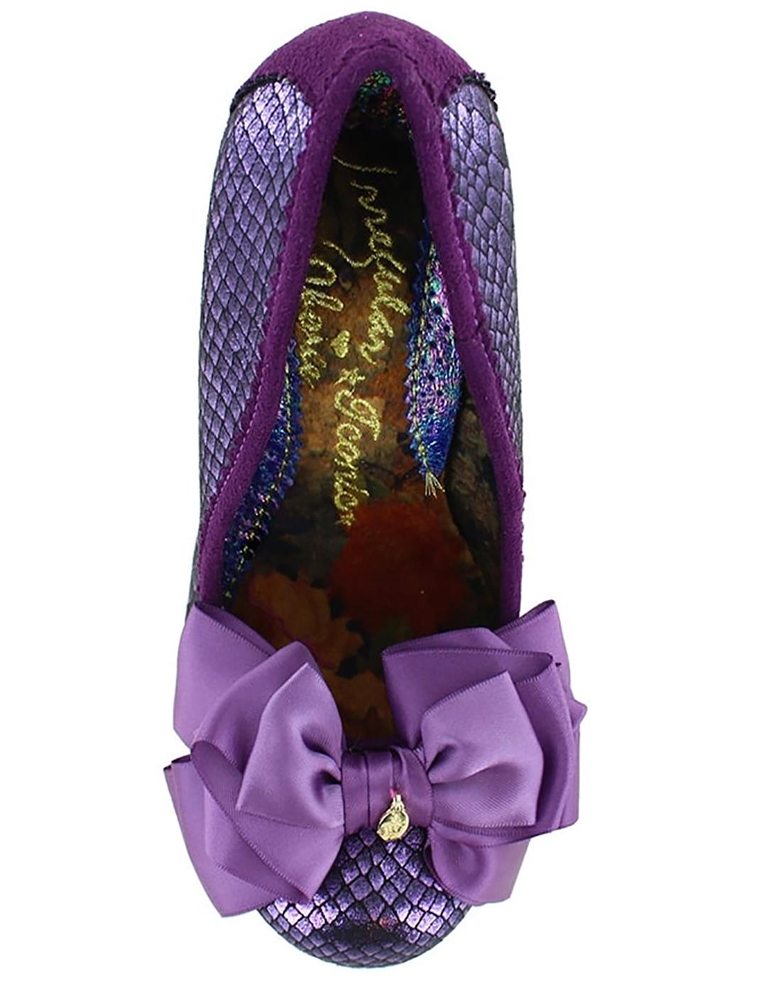 IRREGULAR CHOICE Ascot Retro Vintage Bow Heels in Purple