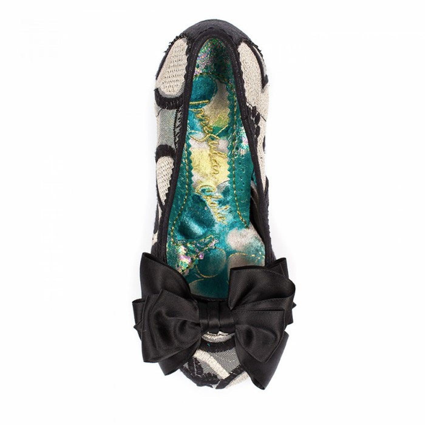 IRREGULAR CHOICE Ascot Retro 60s Bow High Heels in Black