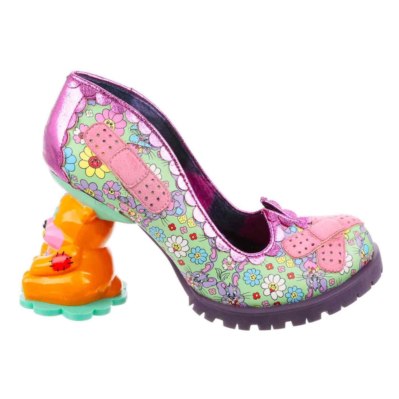 IRREGULAR CHOICE Bandaged Babe Teddy Bear Heel Shoes