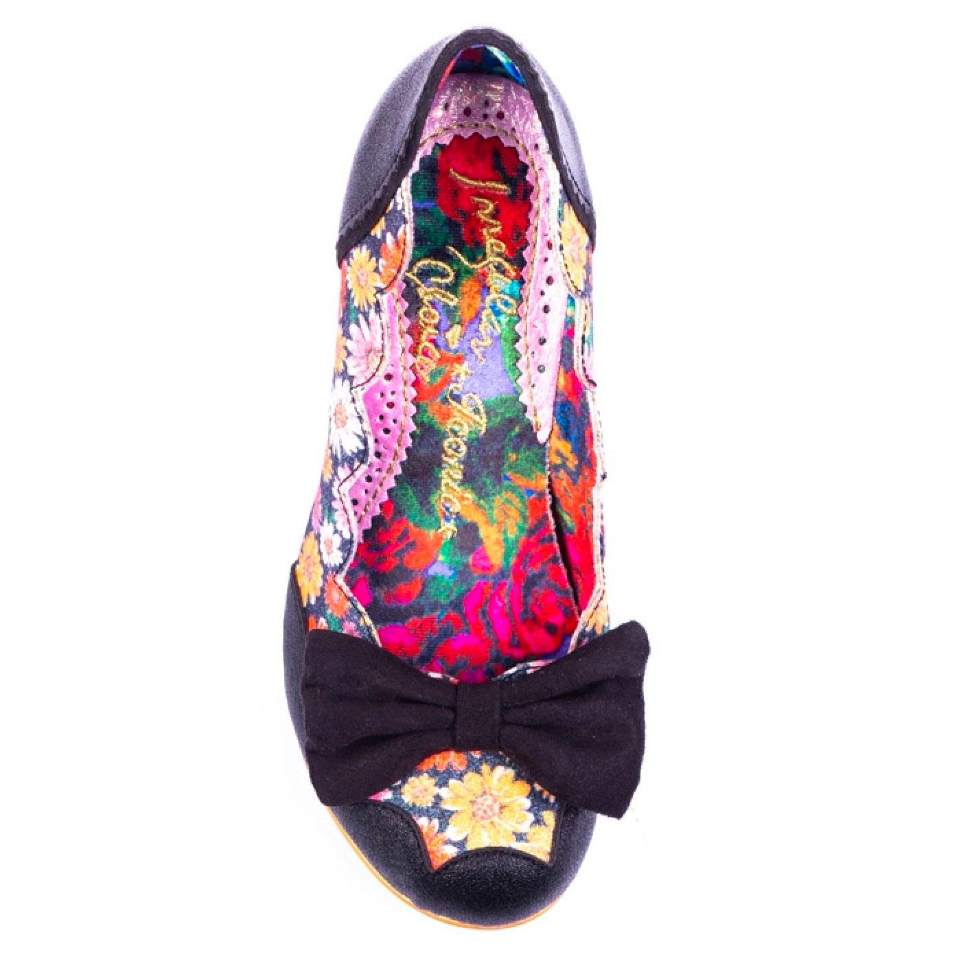 IRREGULAR CHOICE Beach Trip Floral Glitter Bow Heels