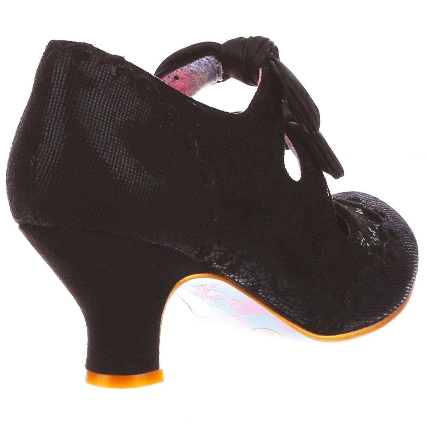 IRREGULAR CHOICE Calendula Black Brocade Retro Heels