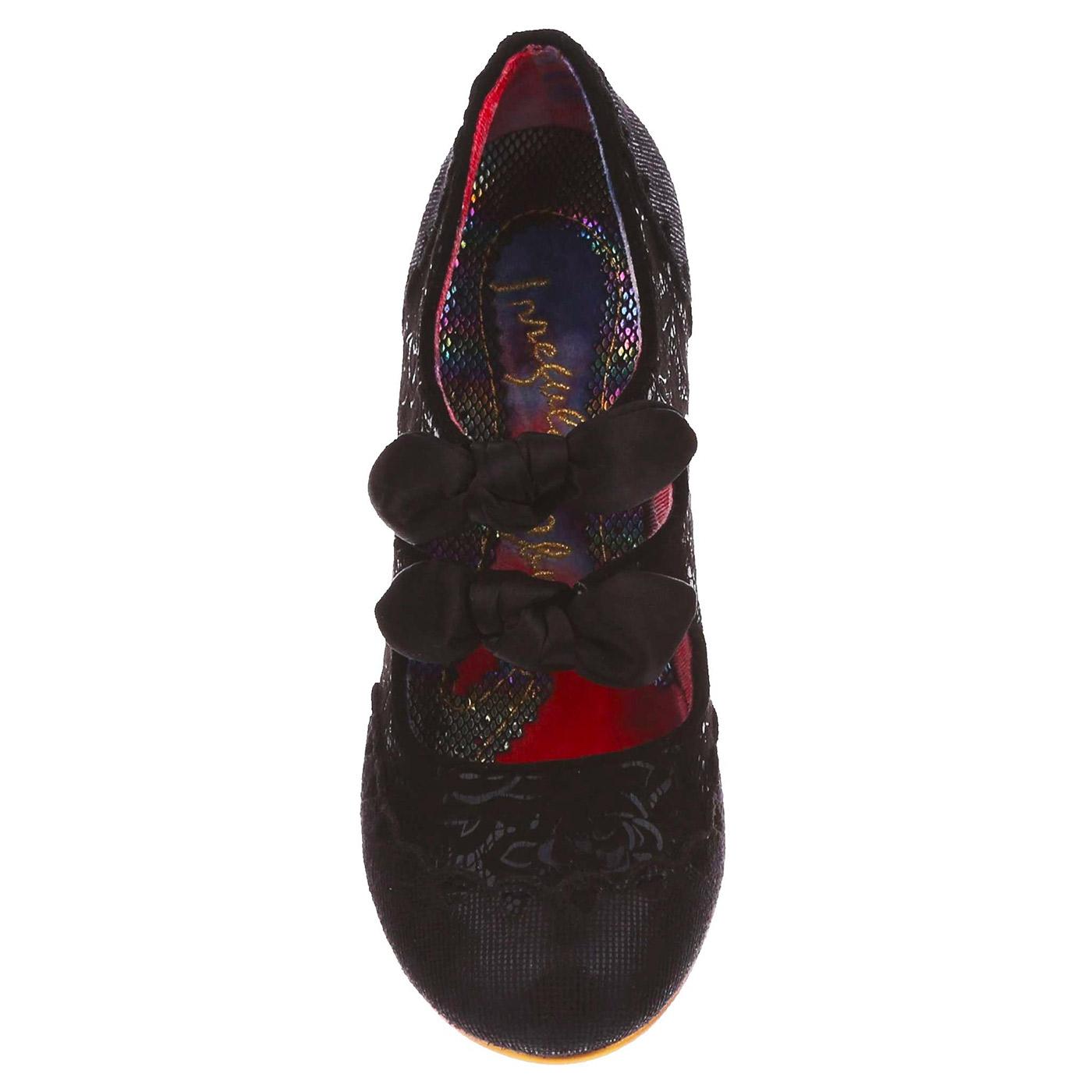 IRREGULAR CHOICE Calendula Black Brocade Retro Heels
