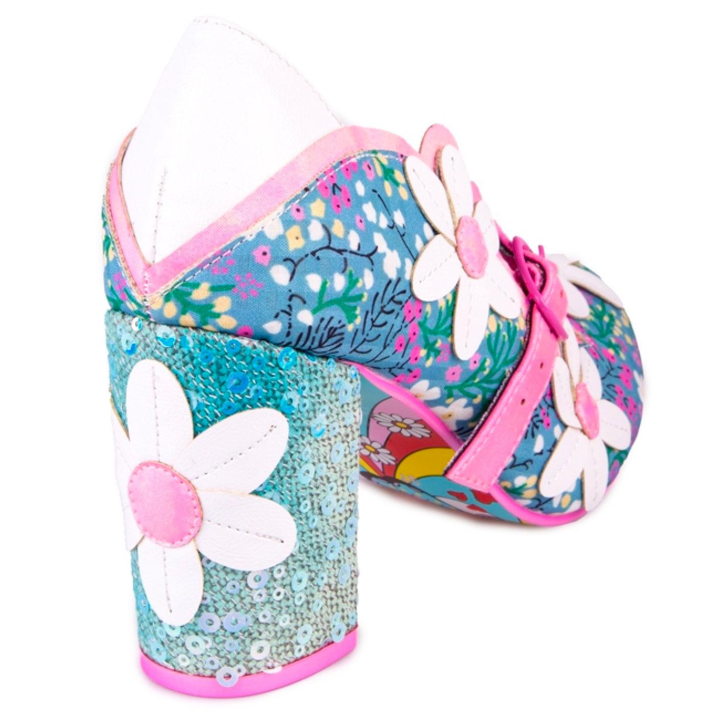 IRREGULAR CHOICE Daisy Dancer Retro 60s Shoes in Blue
