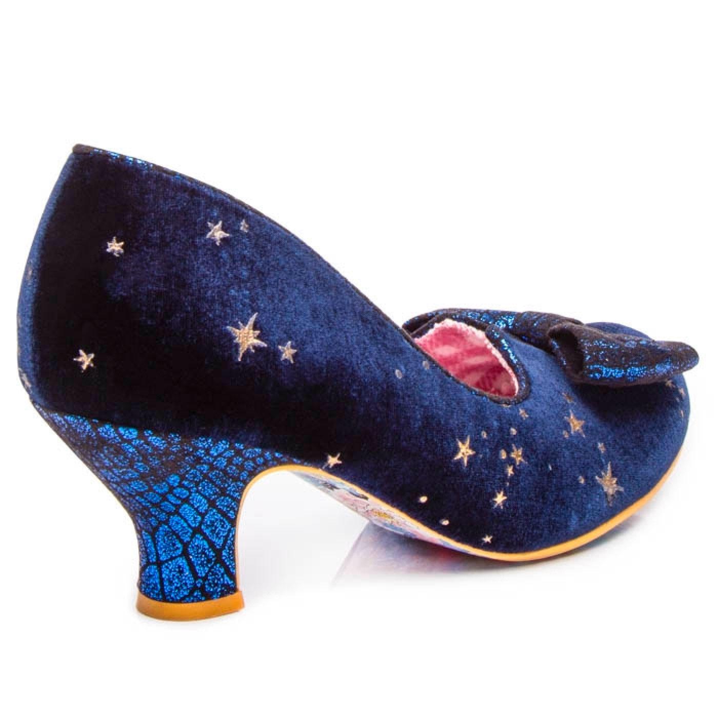 IRREGULAR CHOICE Dazzle Razzle Shoes in Blue Velveteen