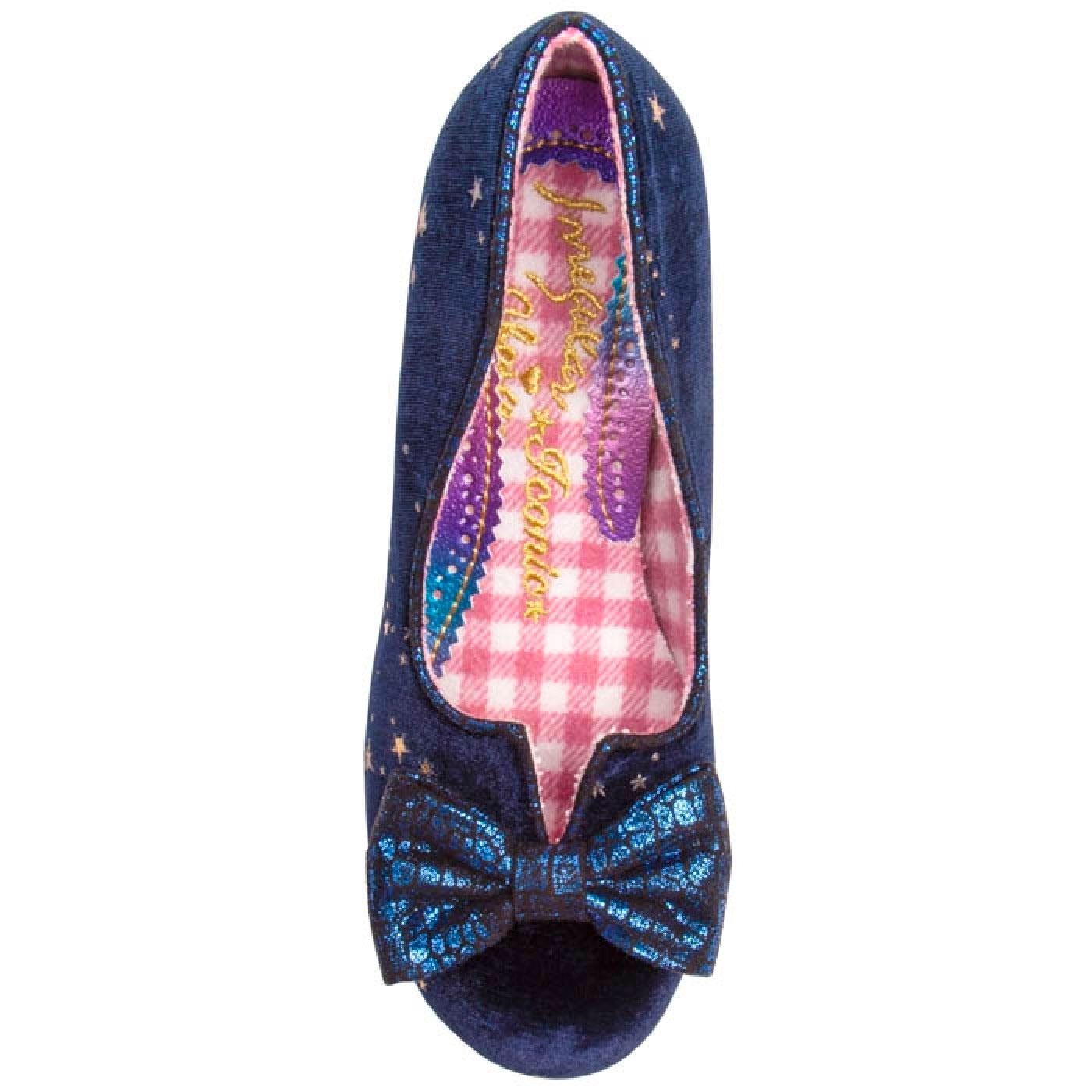 IRREGULAR CHOICE Dazzle Razzle Shoes in Blue Velveteen