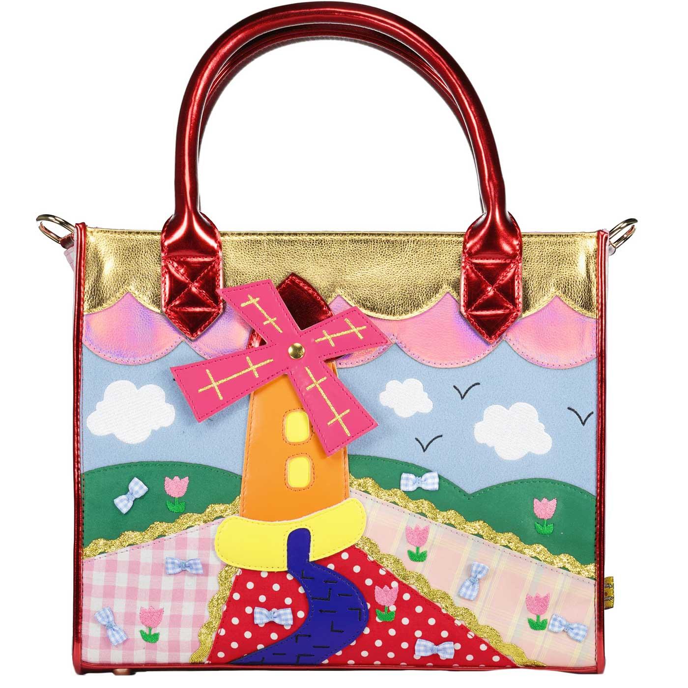 Far Afield Irregular Choice Retro Polka Dot Windmill Bag in Red