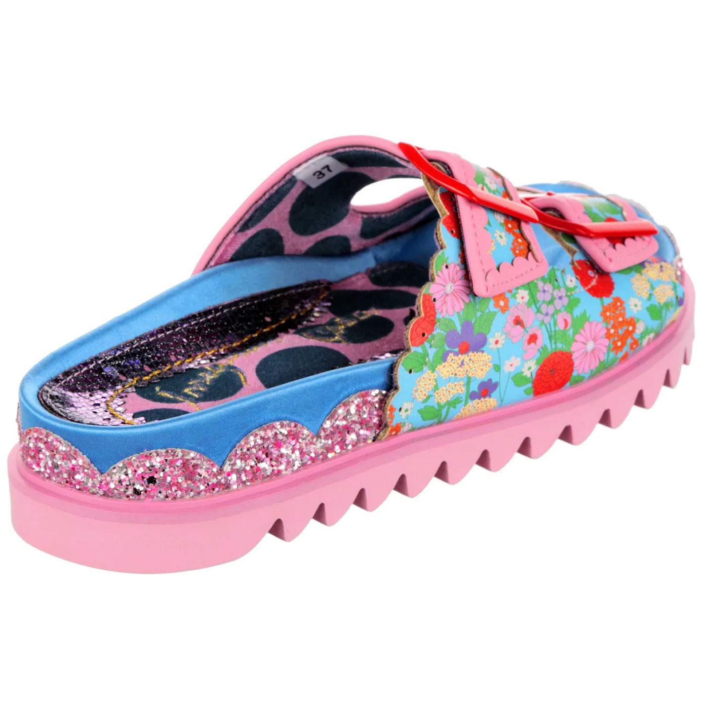 Irregular Choice Garden Gander Floral Slider Sandals in Pink